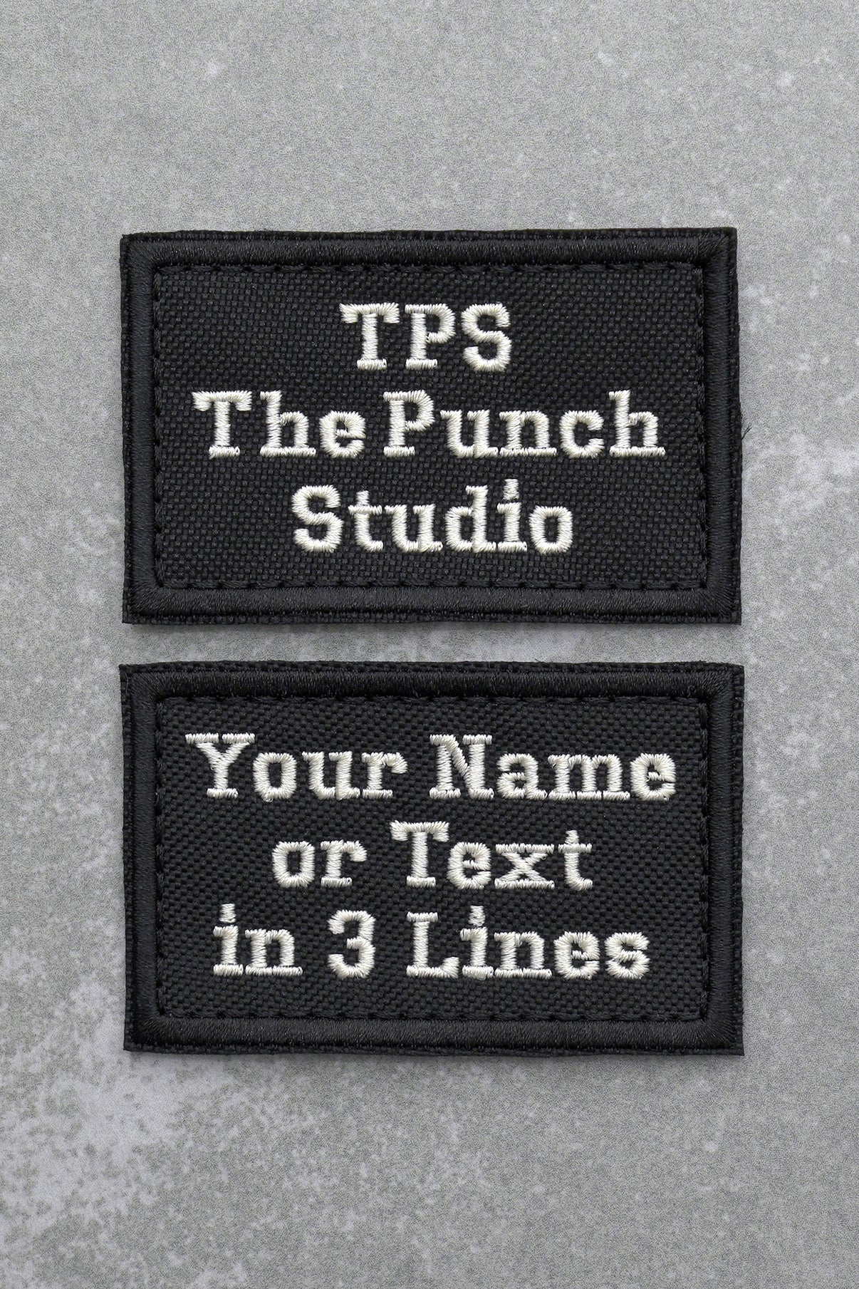 Custom Embroidered Biker Name Tag Tactical Patch, 3 Line, Black ...