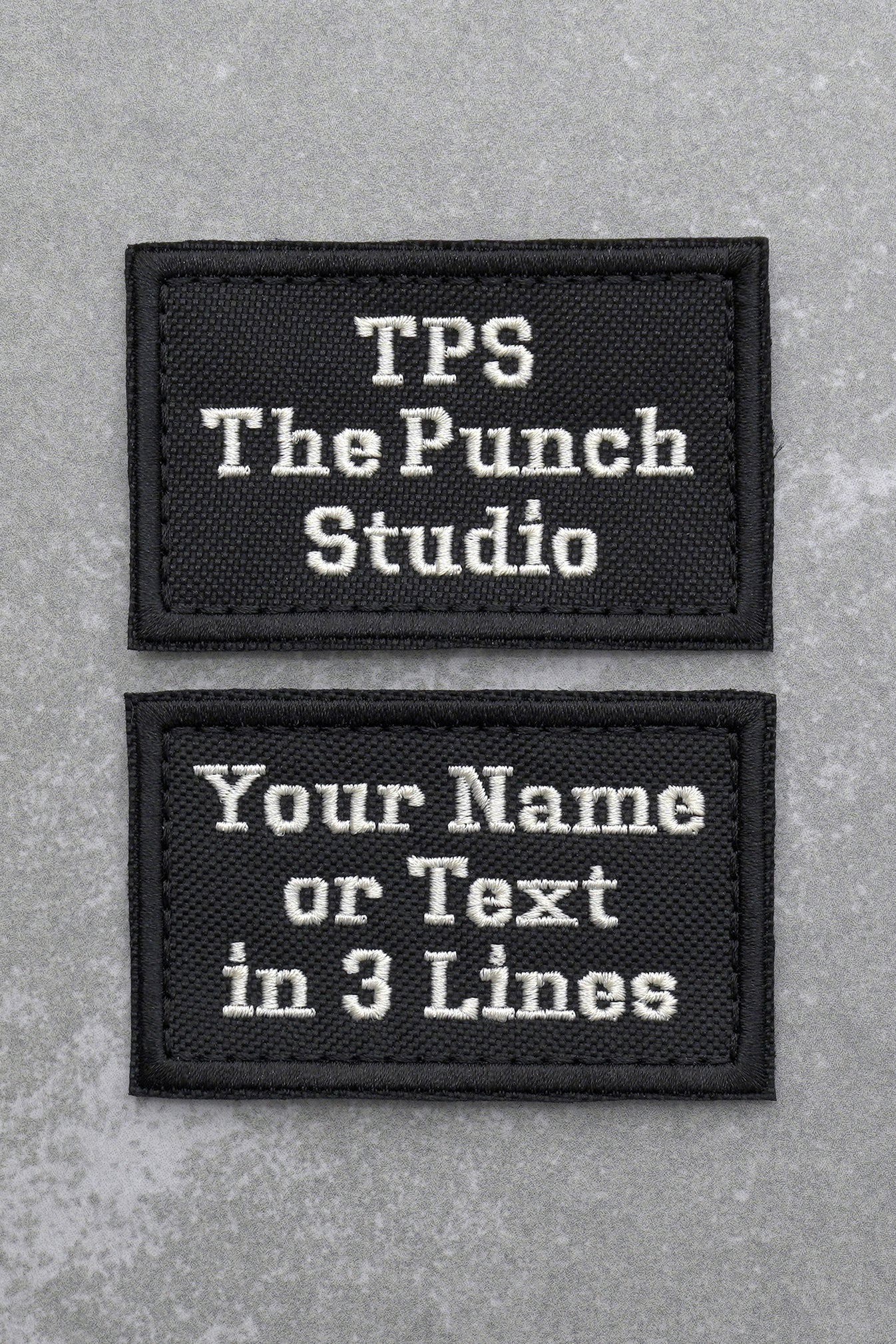 Custom Embroidered Biker Name Tag Tactical Patch, 3 Line, Black ...