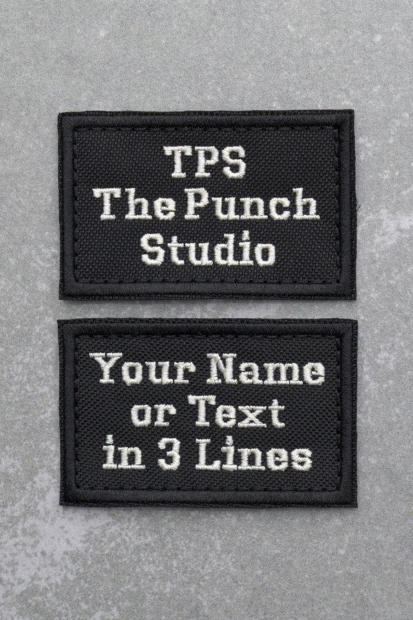 Custom Embroidered Biker Name Tag Tactical Patch, 3 Line, Black ...