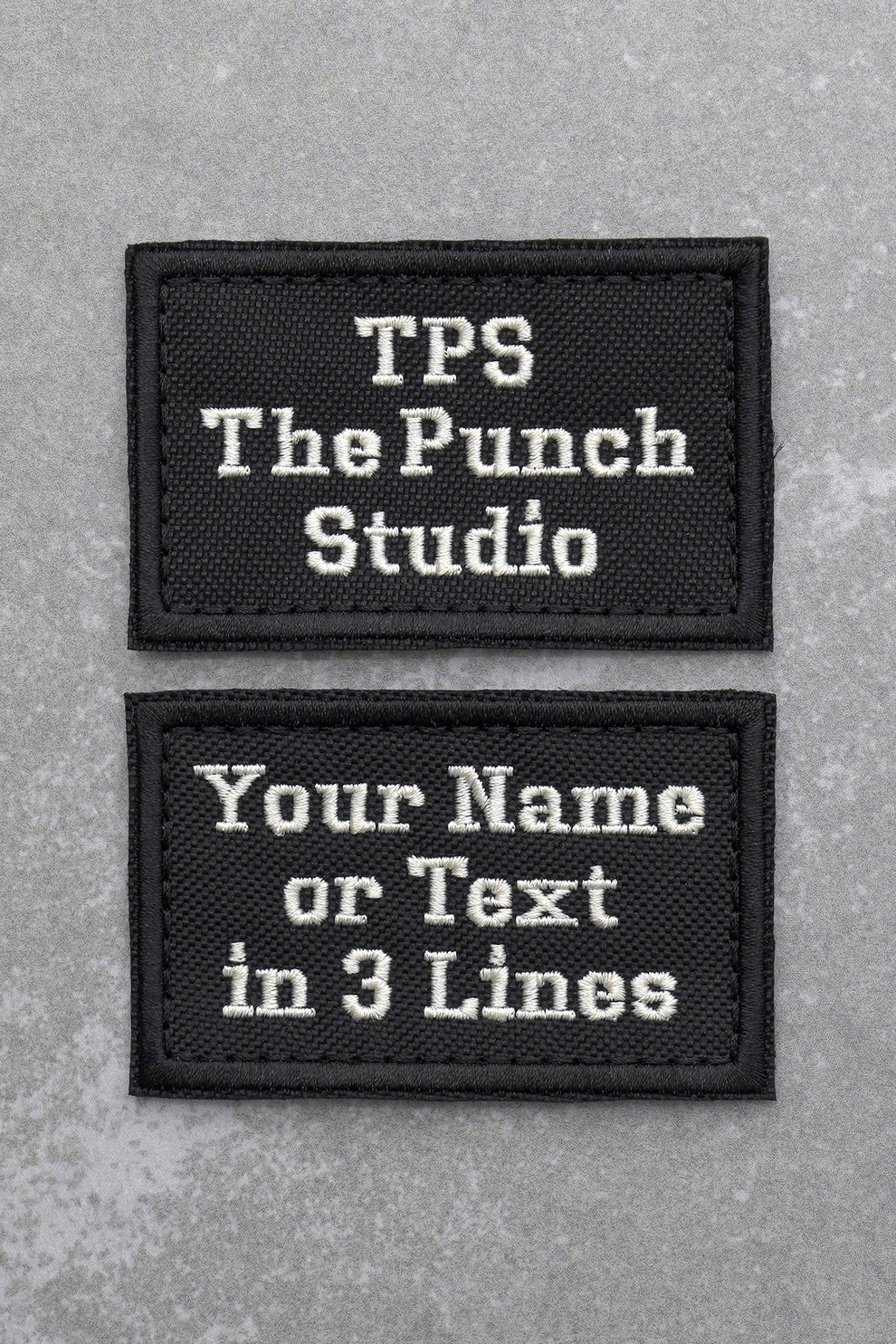 Custom Embroidered Biker Name Tag Tactical Patch, 3 Line, Black ...