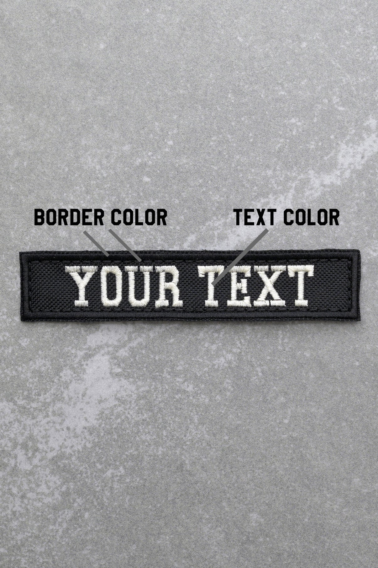 Personalised Military Tactical Nametapes Embroidery Patch, Black Bold ...