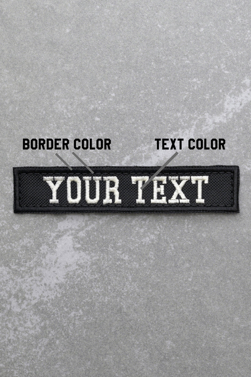 Personalised Military Tactical Nametapes Embroidery Patch, Black Bold ...
