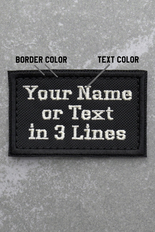 Custom Embroidered Biker Name Tag Tactical Patch, 3 Line, Black ...