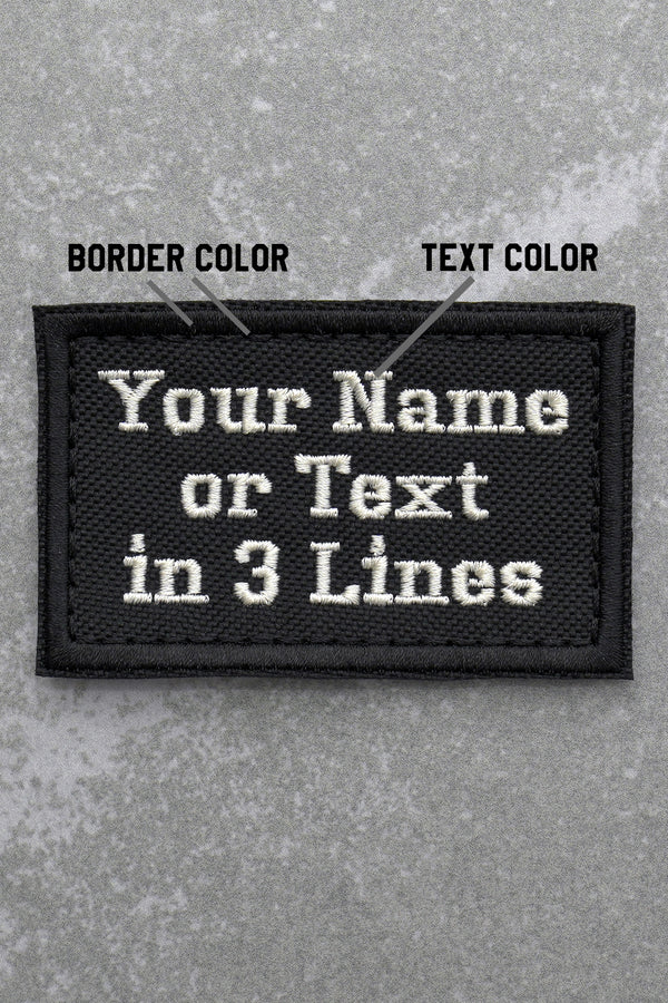 Custom Embroidered Biker Name Tag Tactical Patch, 3 Line, Black ...