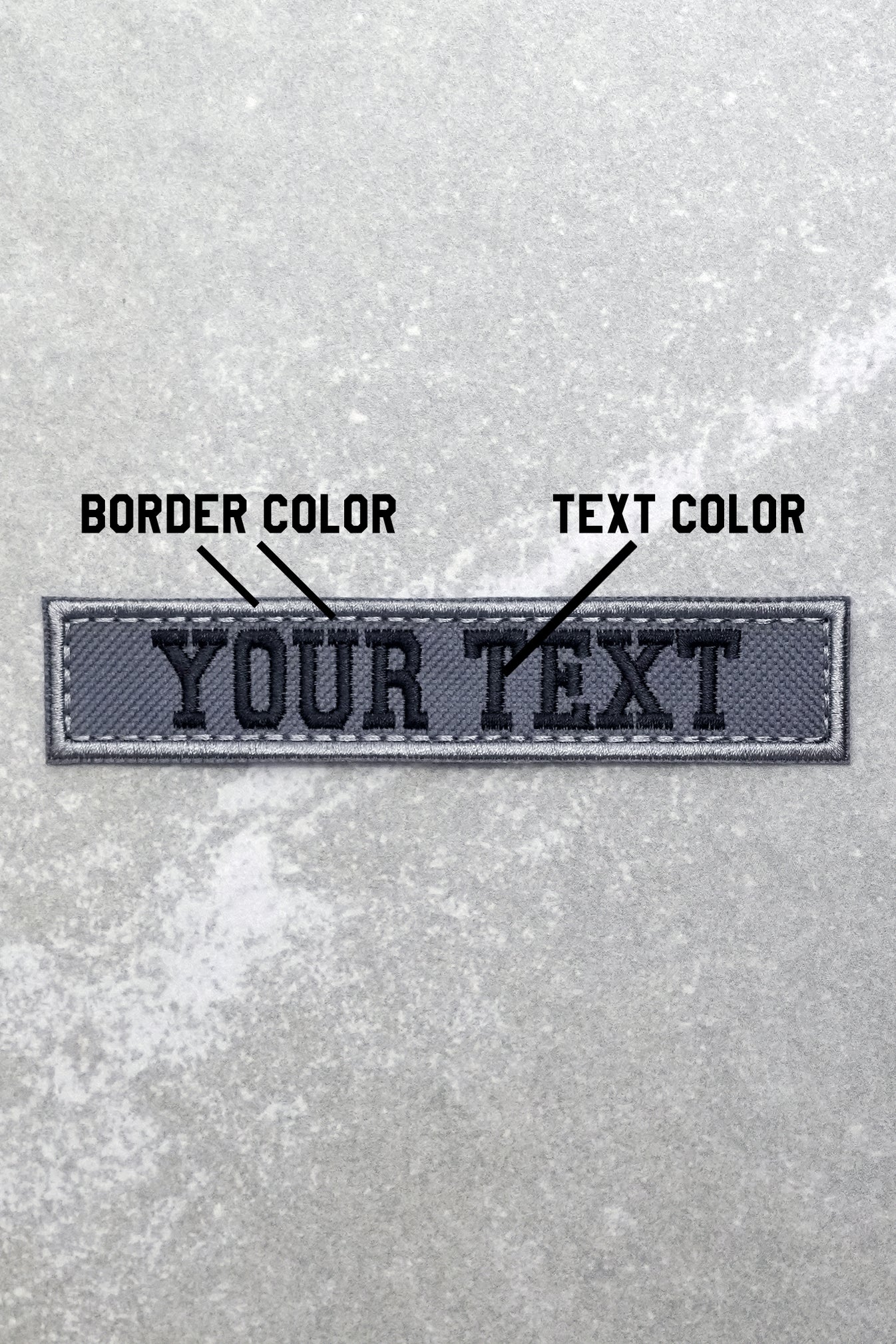 Personalised Military Tactical Nametapes Embroidery Patch, Grey Bold ...