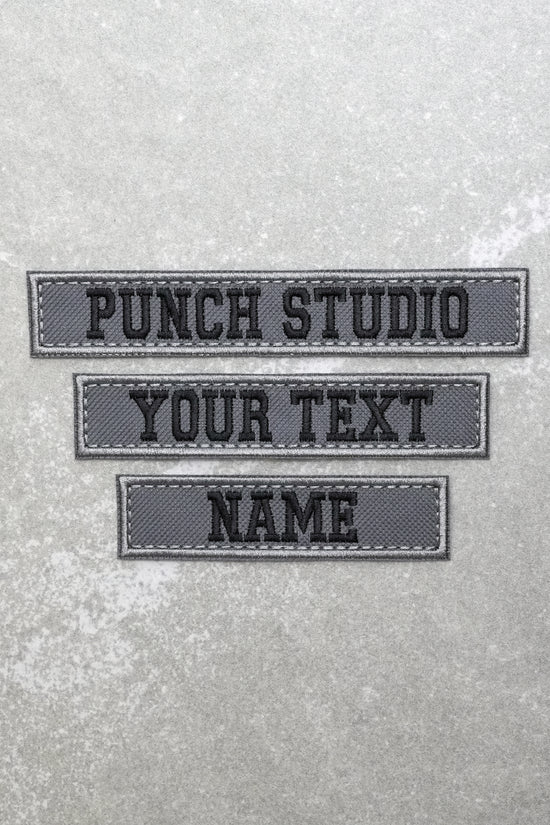 Personalised Military Tactical Nametapes Embroidery Patch, Grey Bold ...