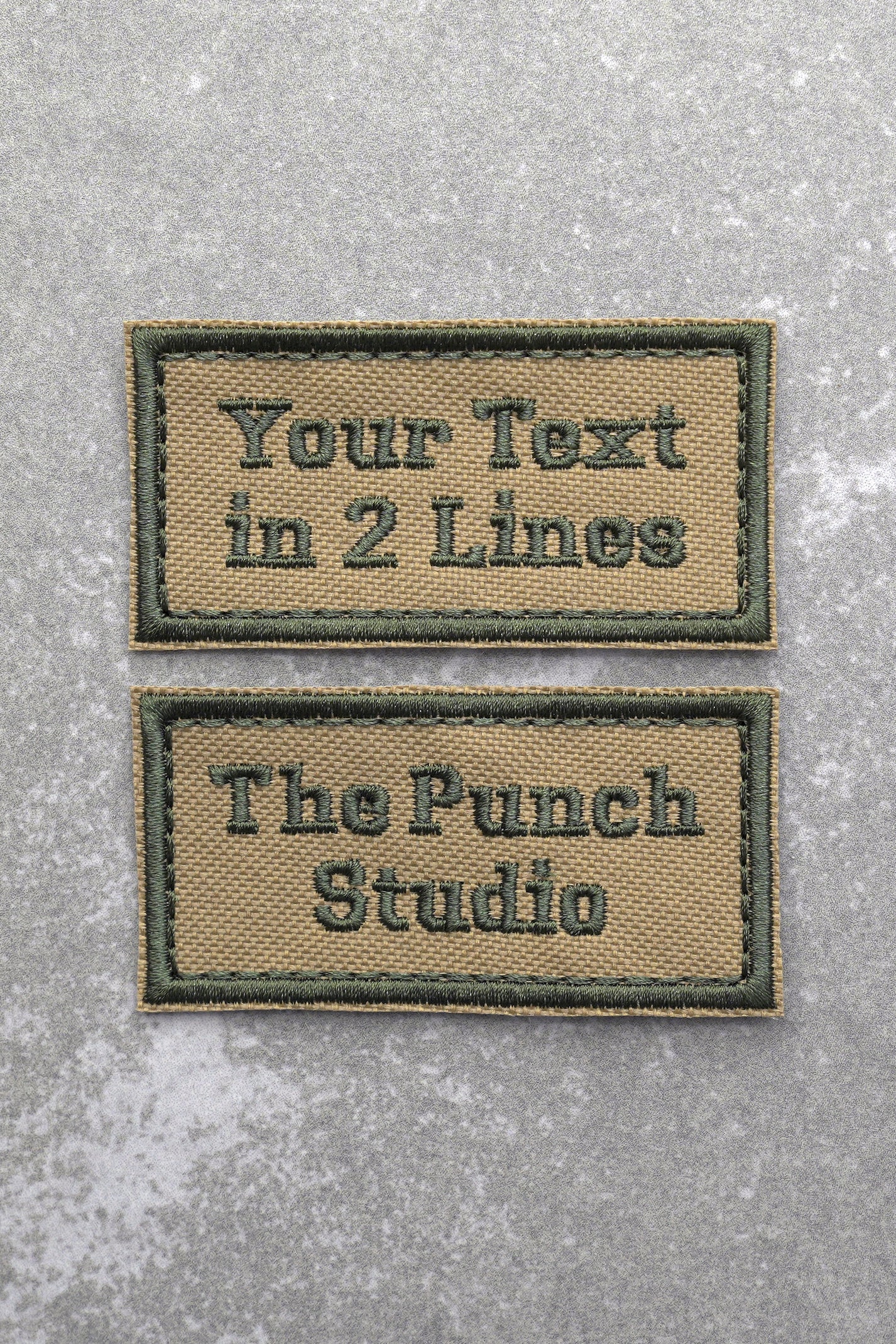Custom Embroidered Biker Name Tag Tactical Patch, 2 Line, Light Brown ...